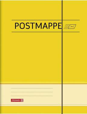 BRUNNEN Postmappe mit Gummizug aus Karton, DIN A4, gelb | duo-shop.de