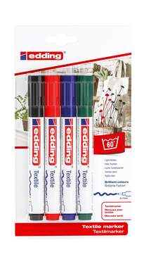 edding 4500 Textilmarker, 2-3mm, 4 Stück | duo-shop.de