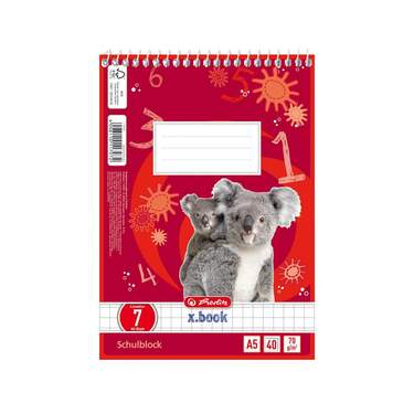 Herlitz Spiral-Schulblock mit 40 Blatt, DIN A5, Lineatur 7 (kariert ...