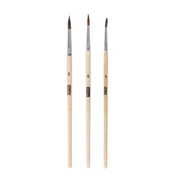 Idena Haarpinsel-Set 3-teilig, Größe 4/6/8, unlackiert | duo-shop.de