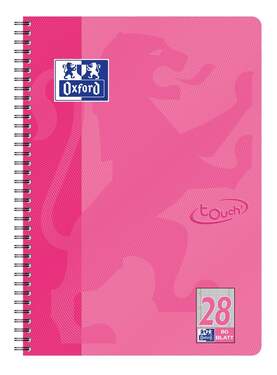 Oxford Touch Collegeblock A4+ L.28 rosa, 80 Blatt, Doppelspirale ...