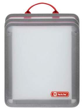 Step by Step Faltbare Heftbox rot/transparent | duo-shop.de