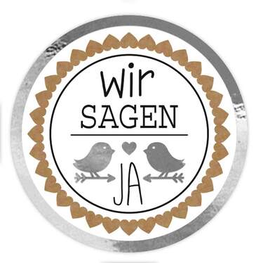 URSUS Sticker Hochzeit mit Schriftzug Wir sagen JA, 24 Stück | duo-shop.de