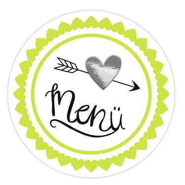 URSUS Sticker Hochzeit mit Schriftzug Menü, 24 Stück | duo-shop.de